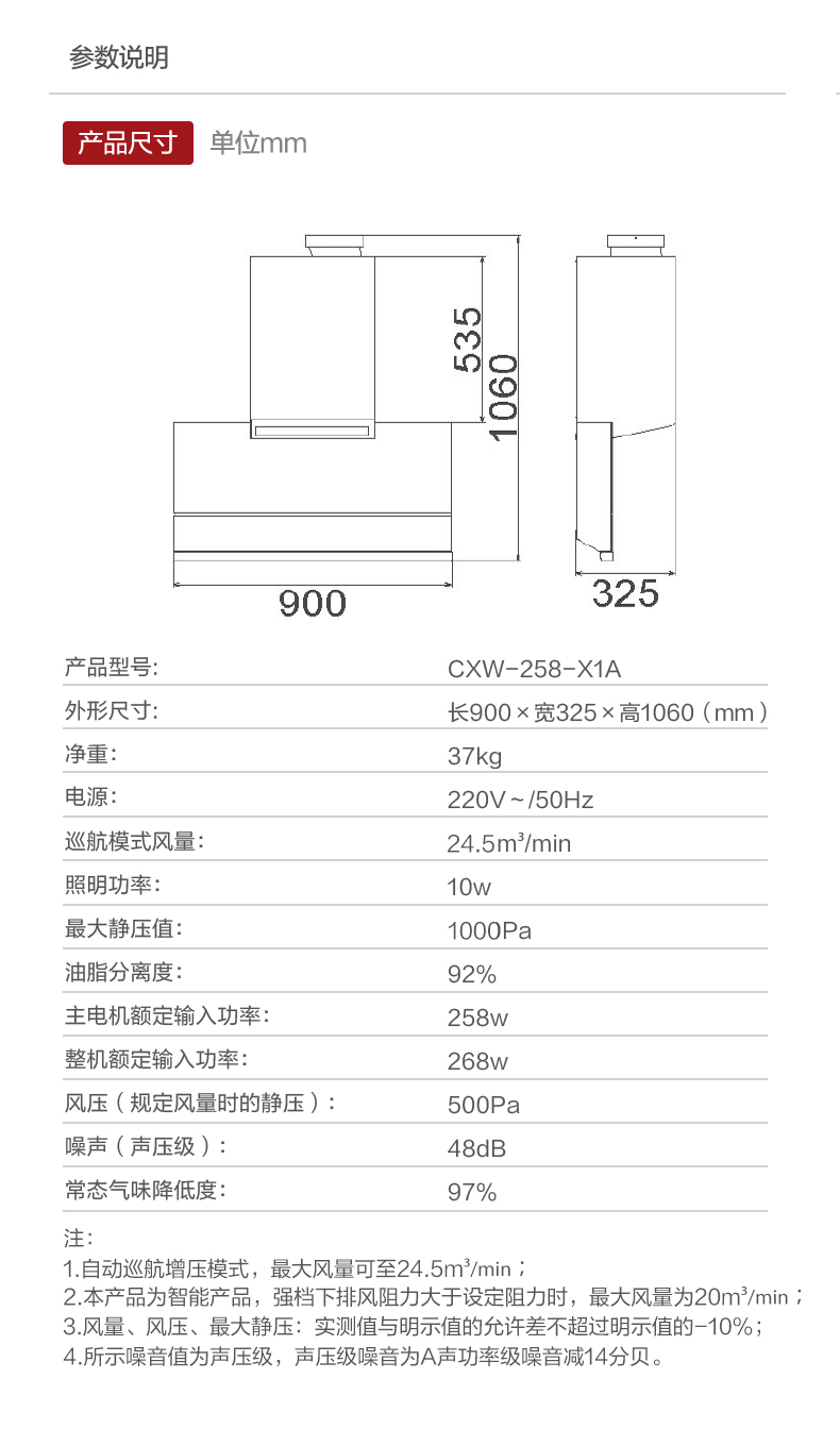 【CXW-258-X1A】功能_参数_安装图-FOTILE方太厨电官网